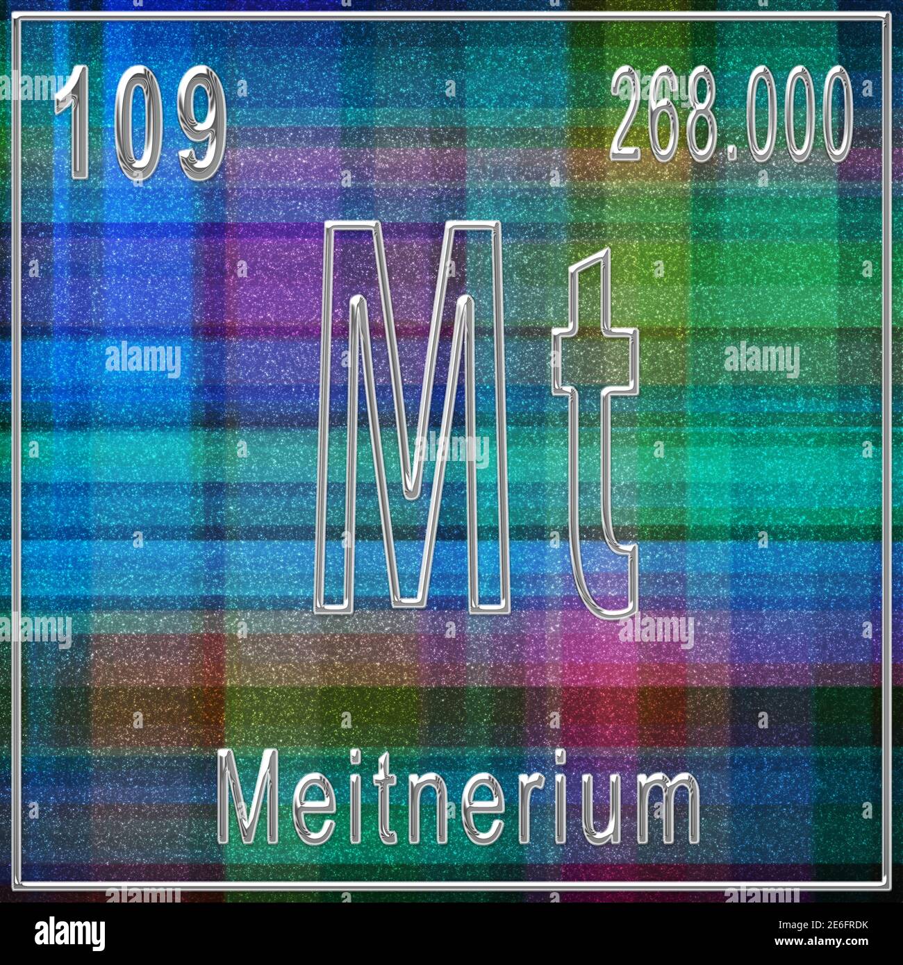 Meitnerium chemical element, Sign with atomic number and atomic weight ...