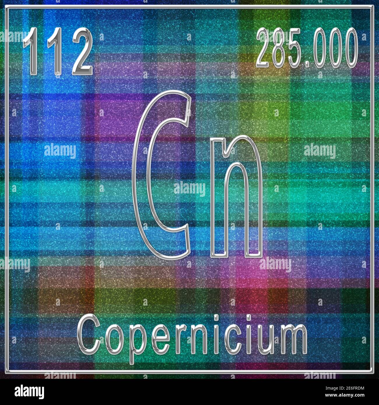 Copernicium chemical element, Sign with atomic number and atomic weight ...