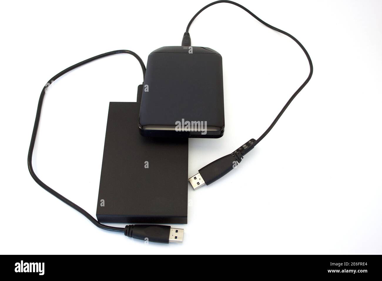 Two external hard disks on the white background. Data storage Stock ...