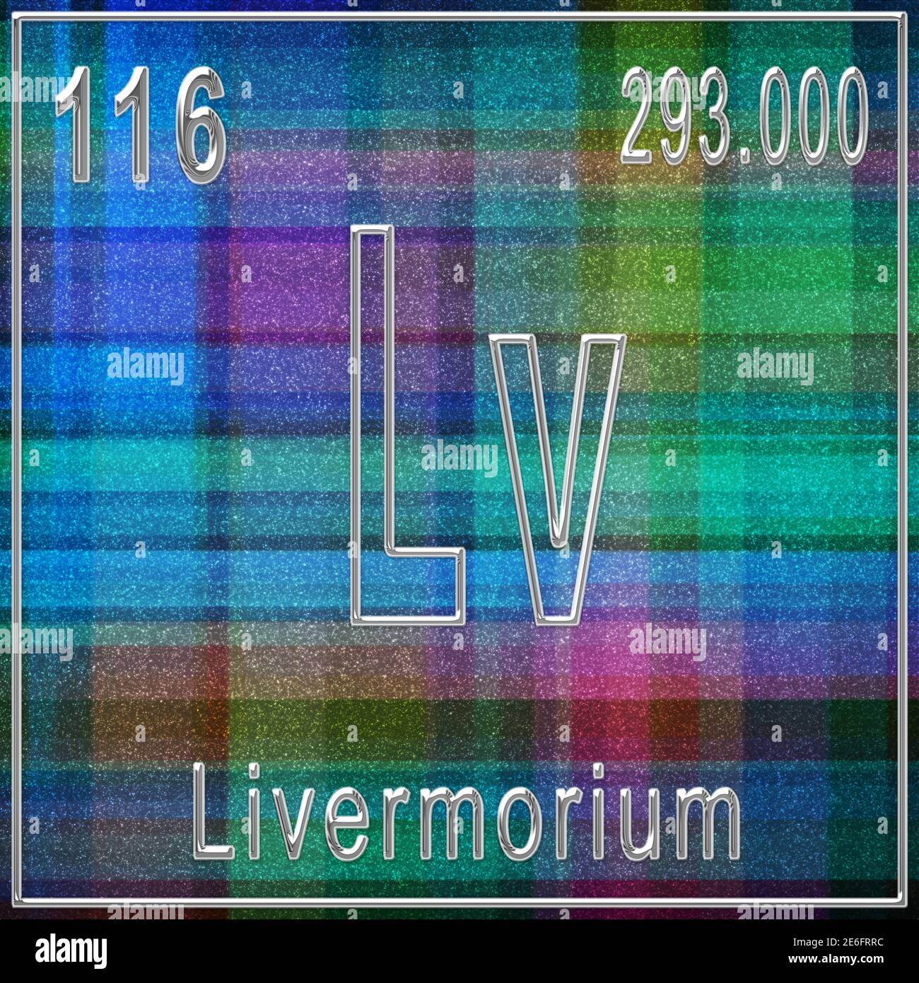 Livermorium chemical element, Sign with atomic number and atomic weight ...