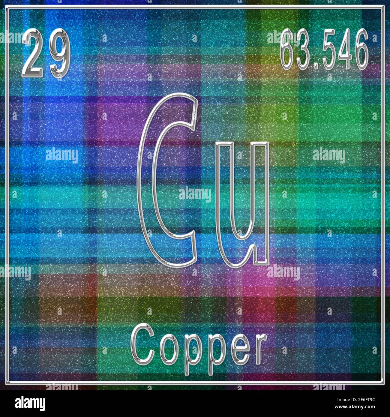 Copper chemical element, Sign with atomic number and atomic weight ...