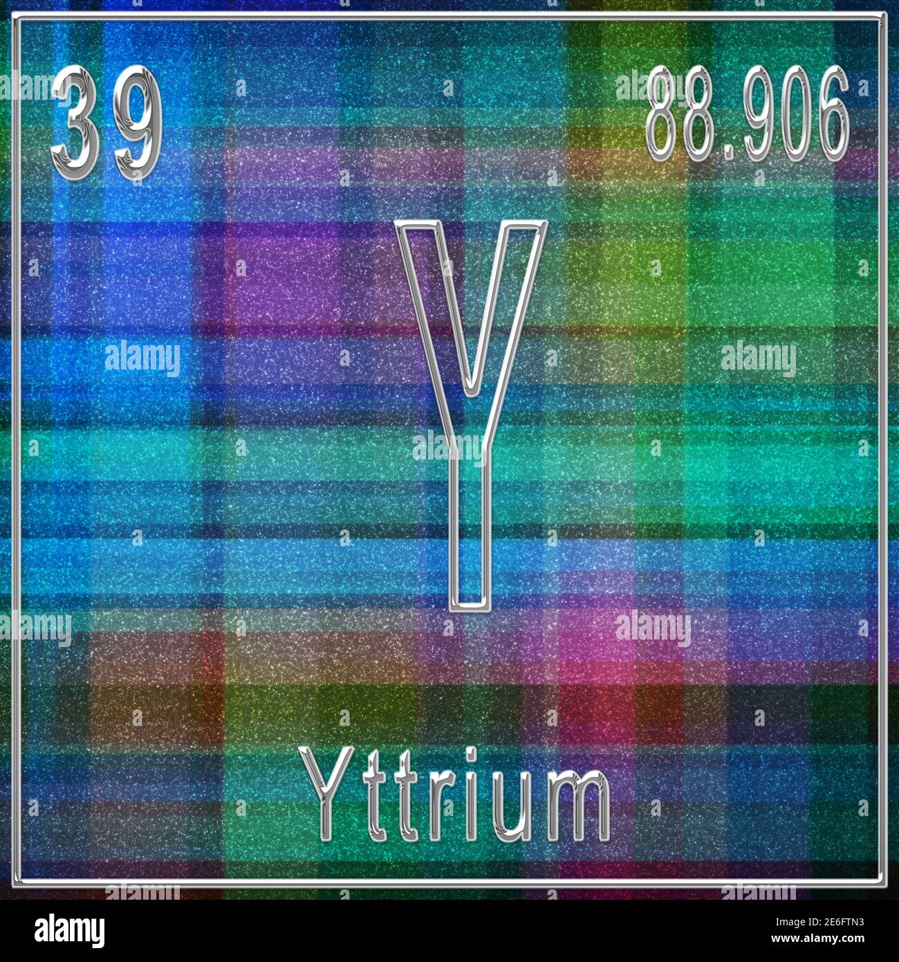 Yttrium chemical element, Sign with atomic number and atomic weight, Periodic Table Element ...