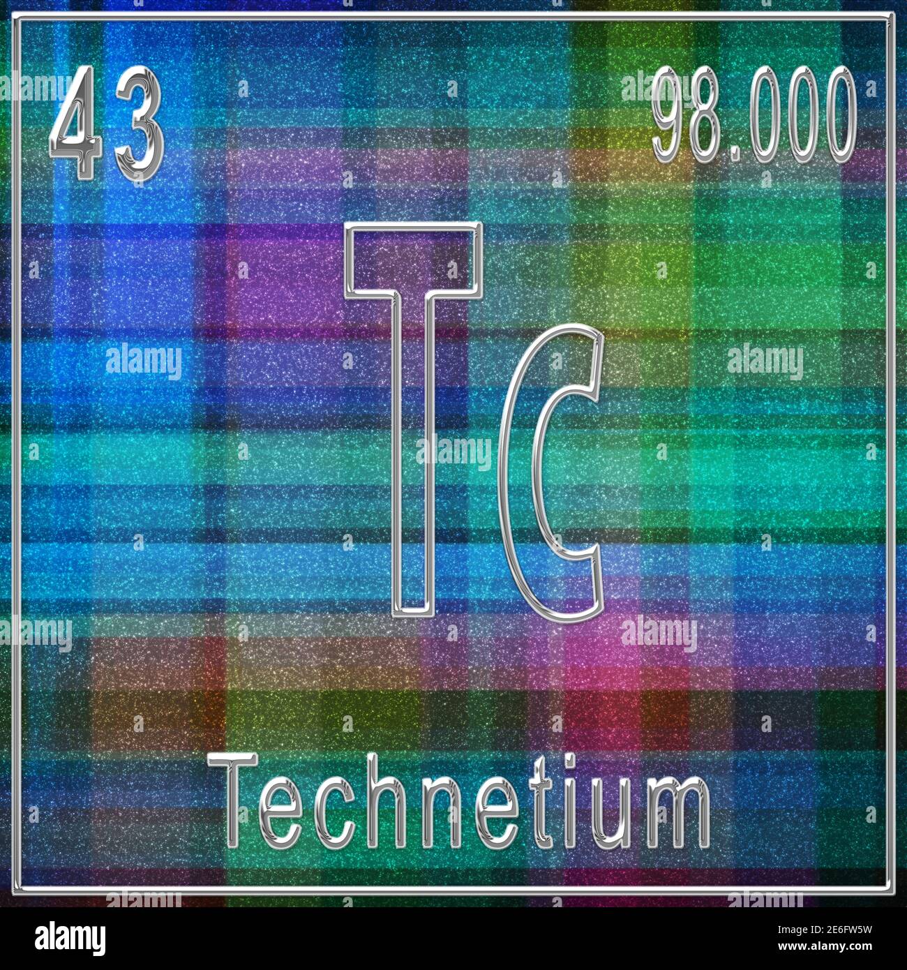 Technetium chemical element, Sign with atomic number and atomic weight ...