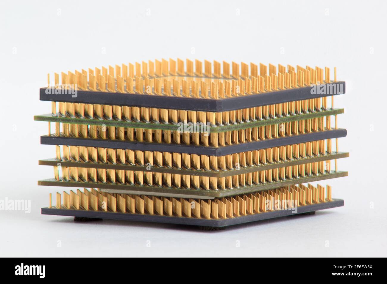 Group of computer chips isolated on a white background. Retro ...
