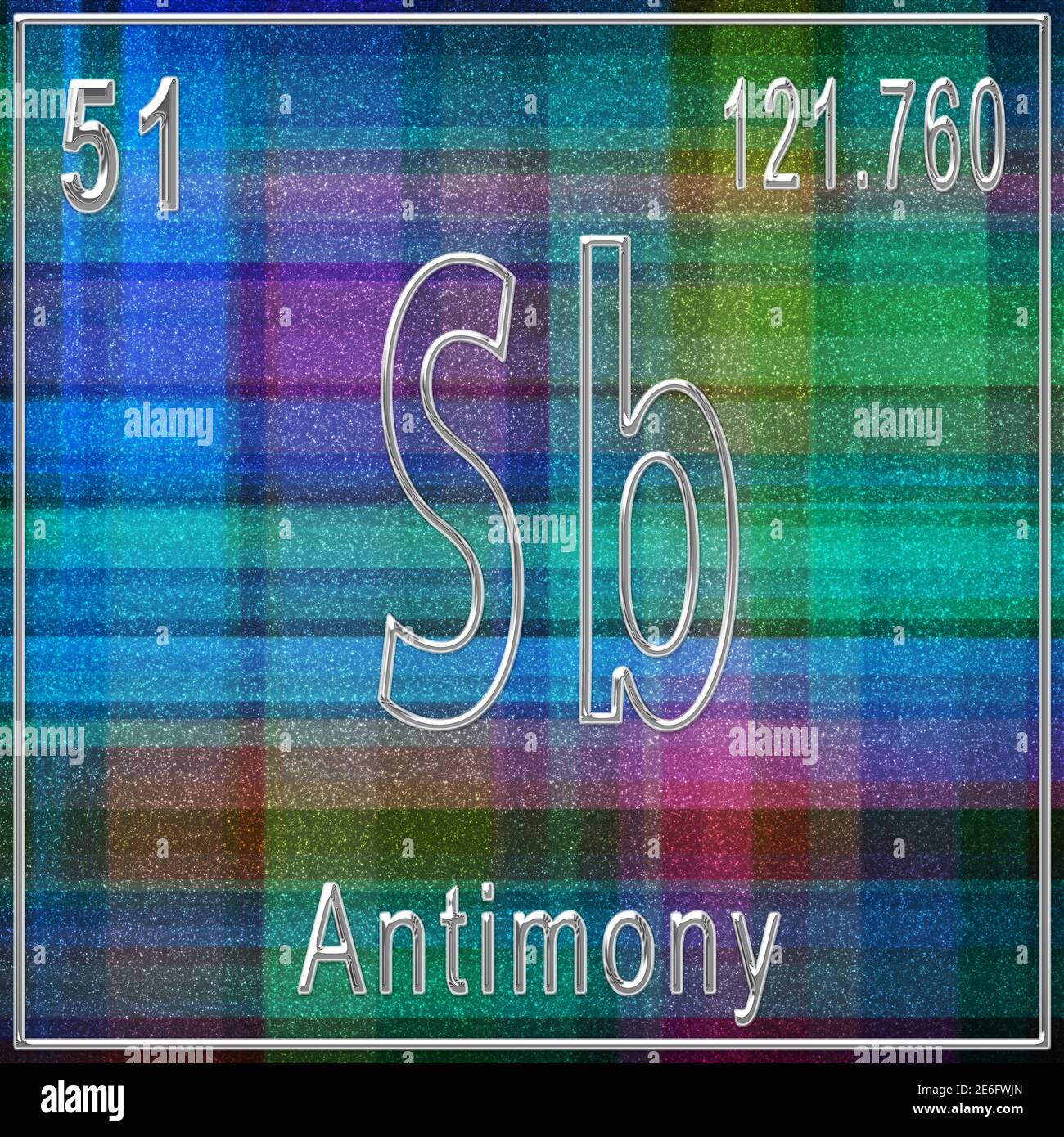 Antimony chemical element, Sign with atomic number and atomic weight ...