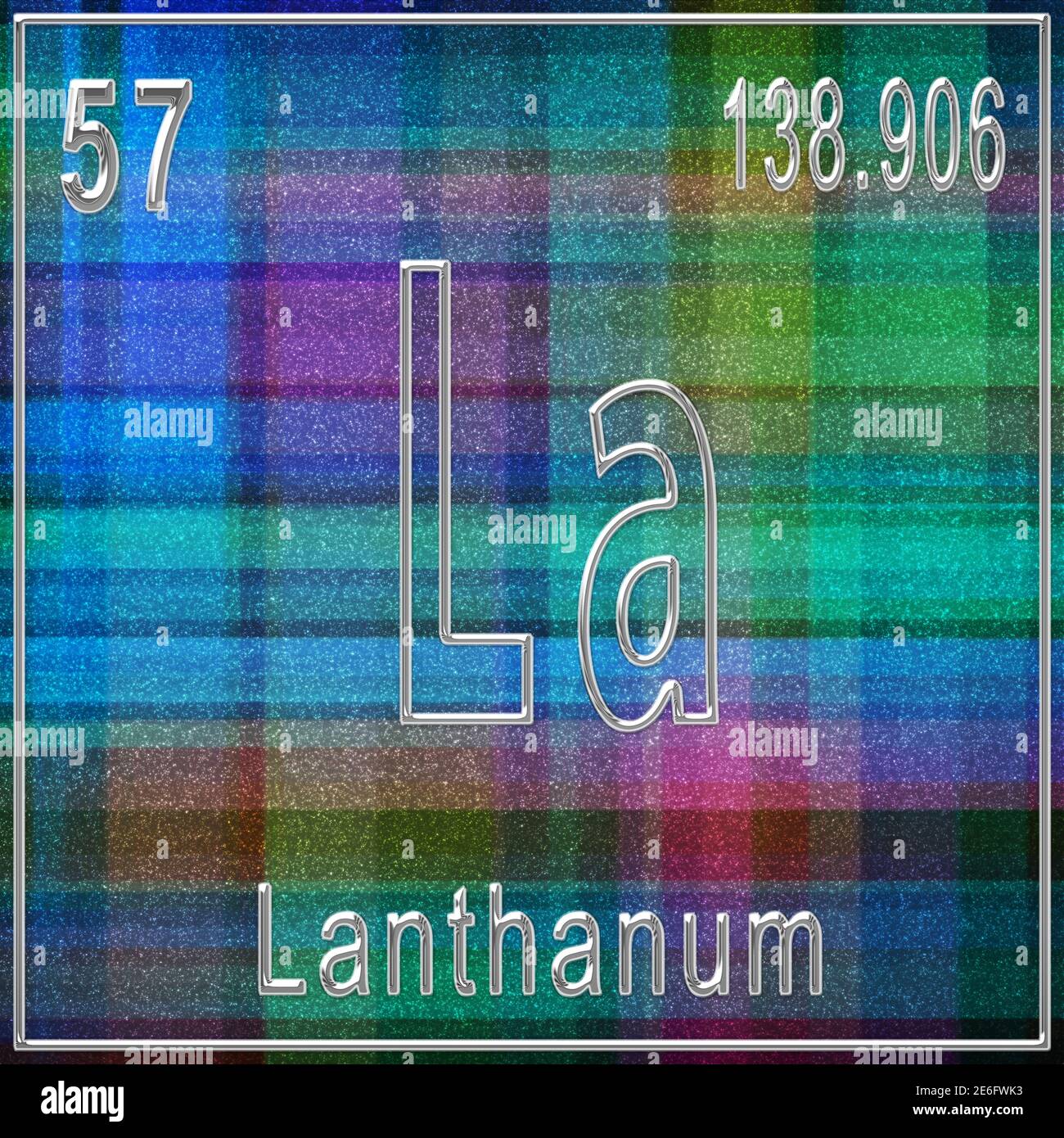 Lanthanum chemical element, Sign with atomic number and atomic weight ...