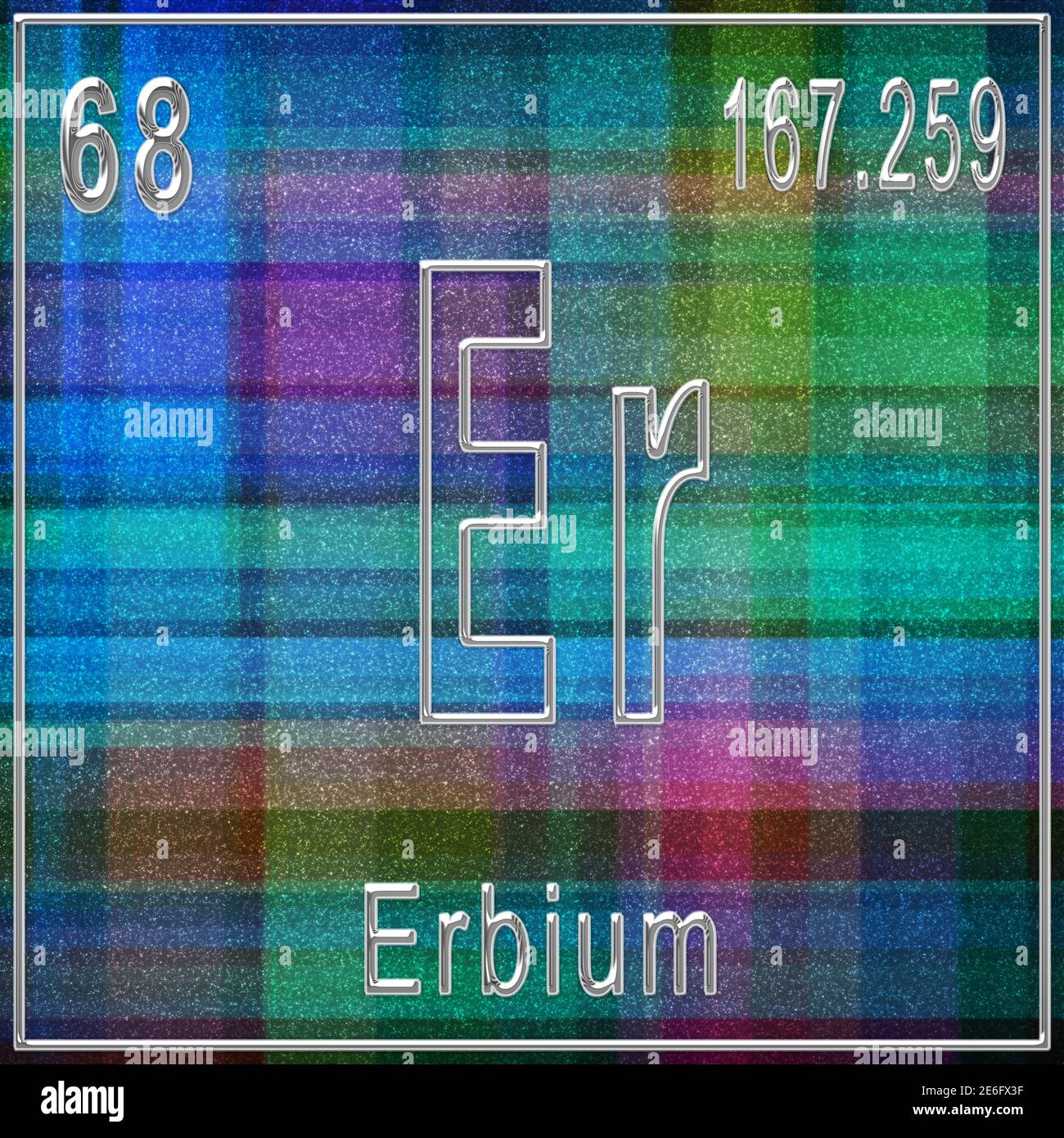 Erbium chemical element, Sign with atomic number and atomic weight ...