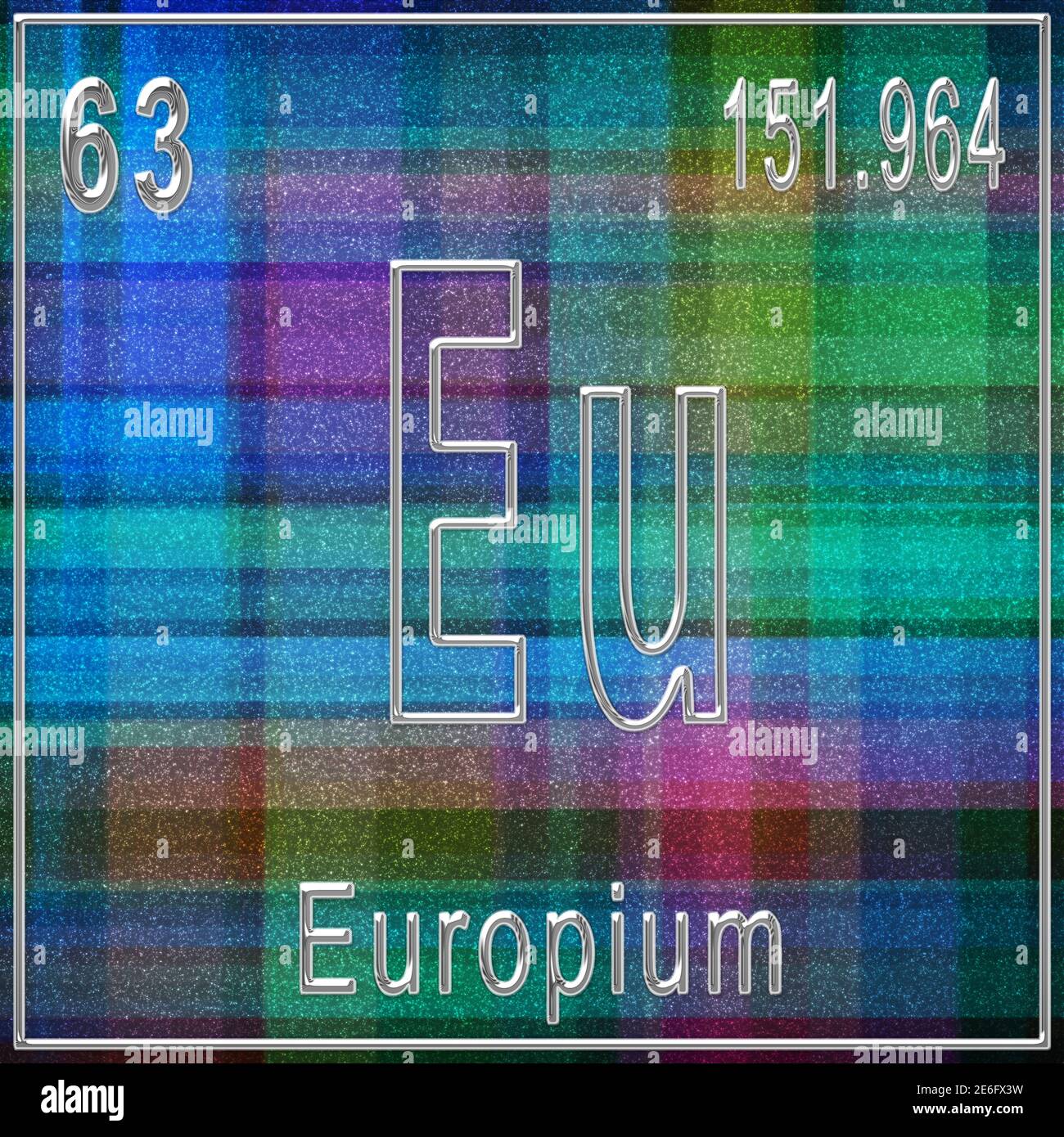 Europium Chemical Element With Atomic Number Symbol And