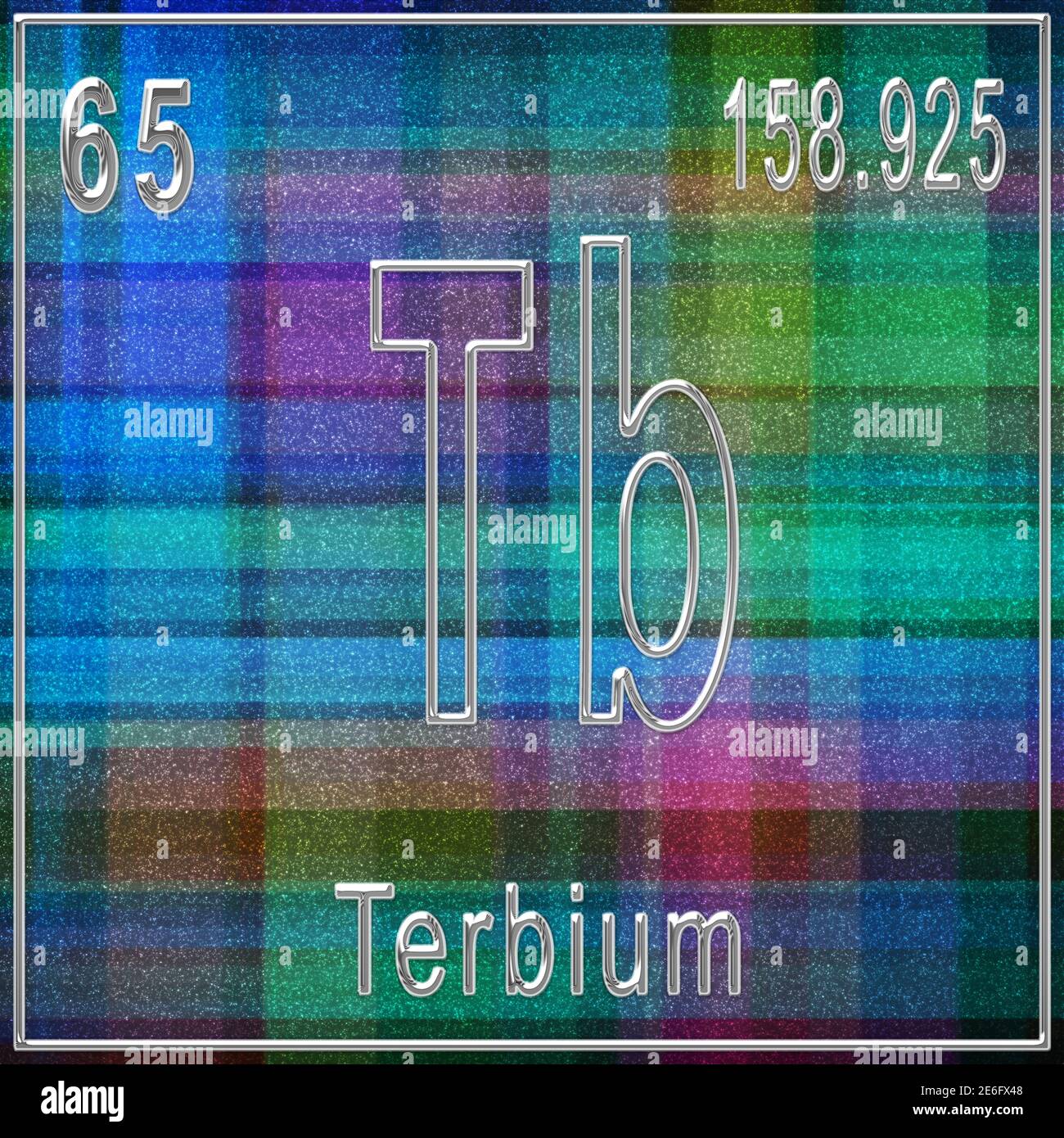 Terbium chemical element, Sign with atomic number and atomic weight ...