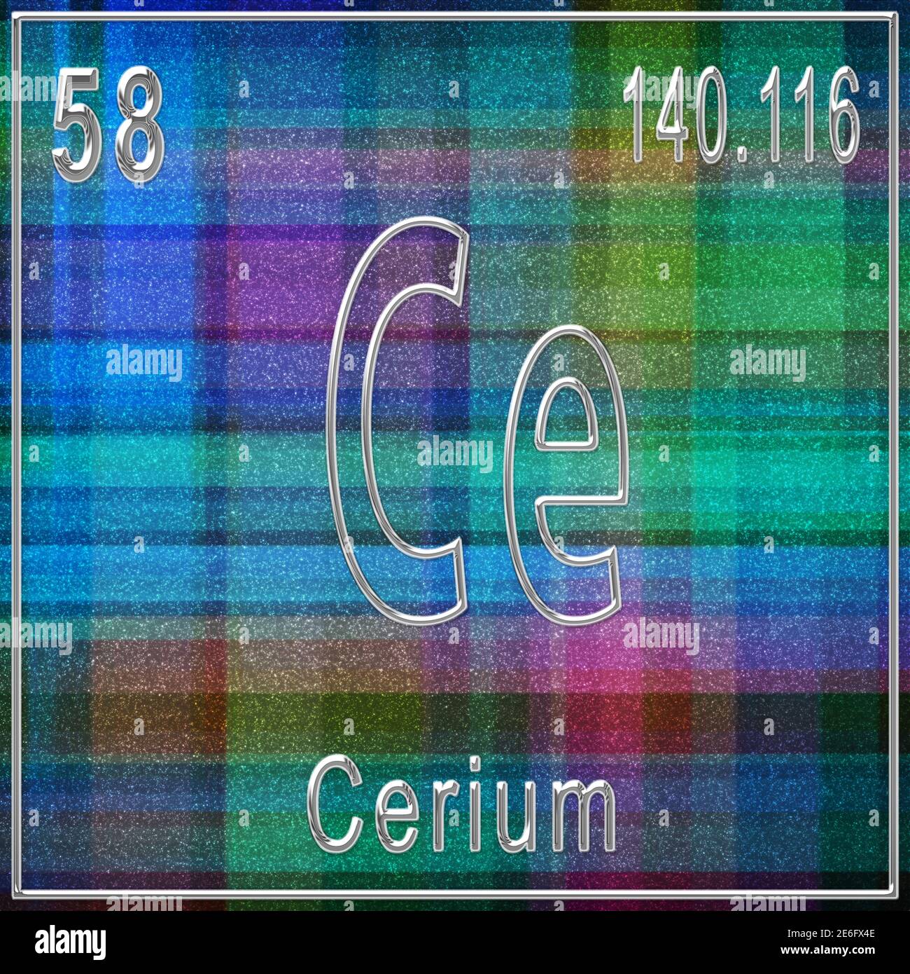 Cerium chemical element, Sign with atomic number and atomic weight ...