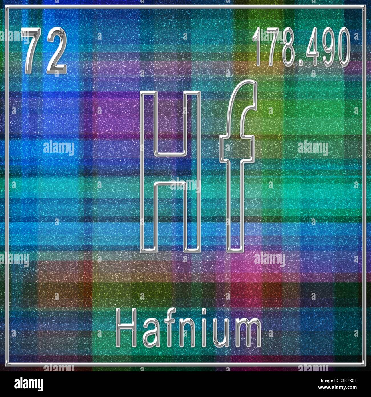Hafnium chemical element, Sign with atomic number and atomic weight ...