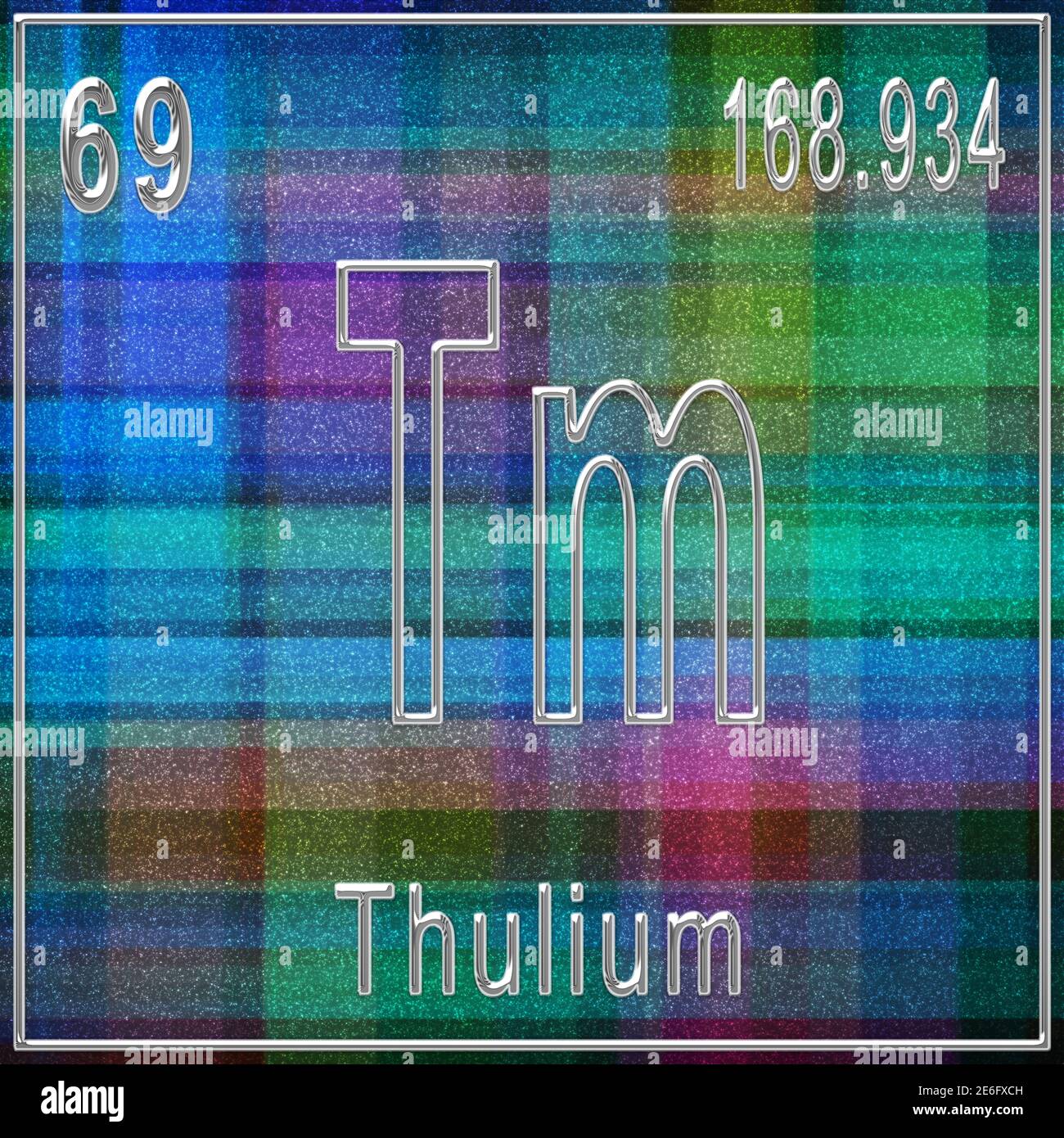 Thulium chemical element, Sign with atomic number and atomic weight ...