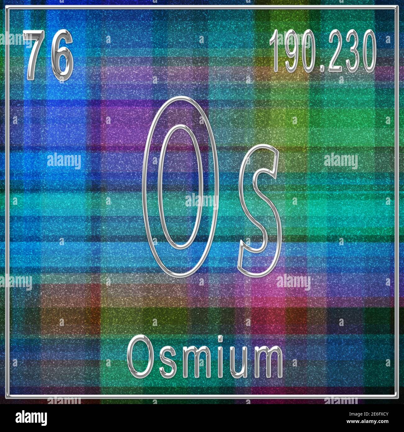 Osmium chemical element, Sign with atomic number and atomic weight ...
