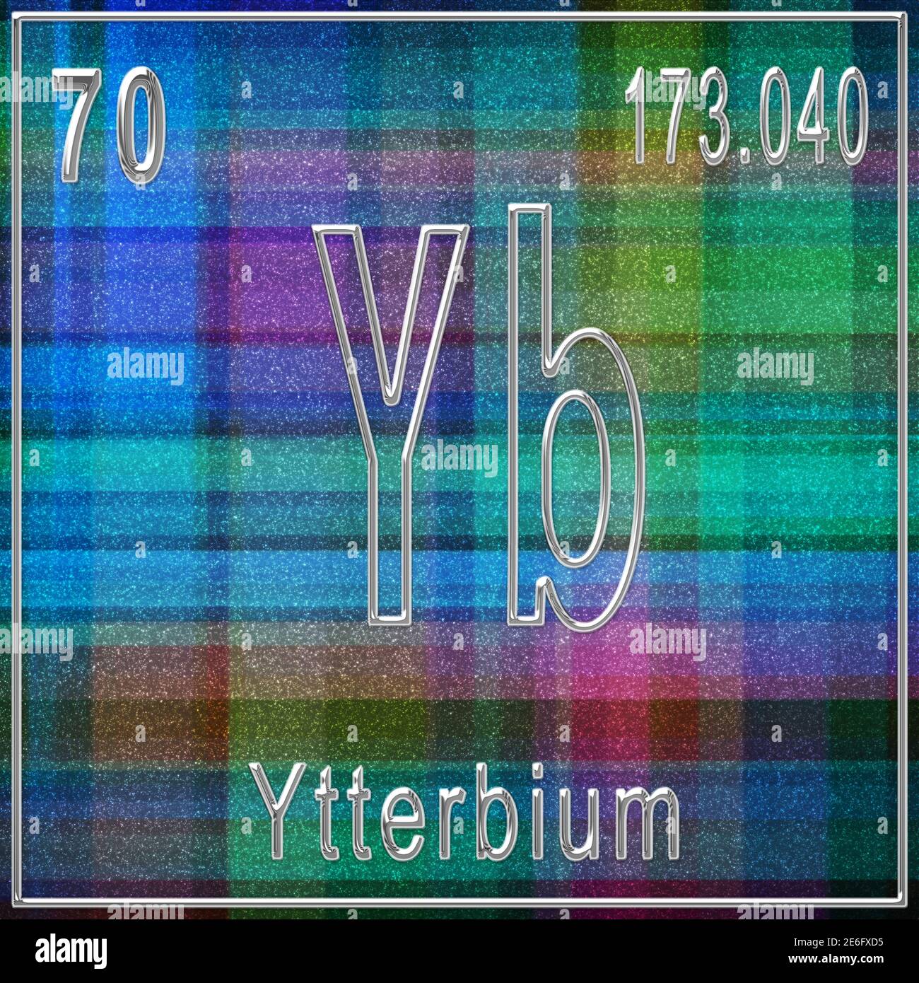 Ytterbium chemical element, Sign with atomic number and atomic weight ...