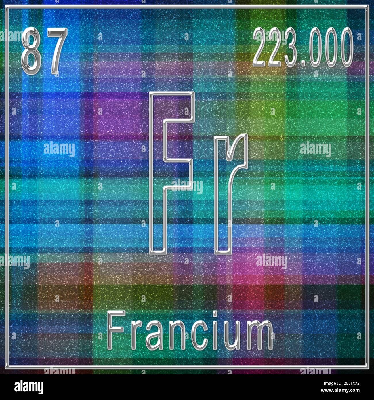 Francium chemical element, Sign with atomic number and atomic weight ...
