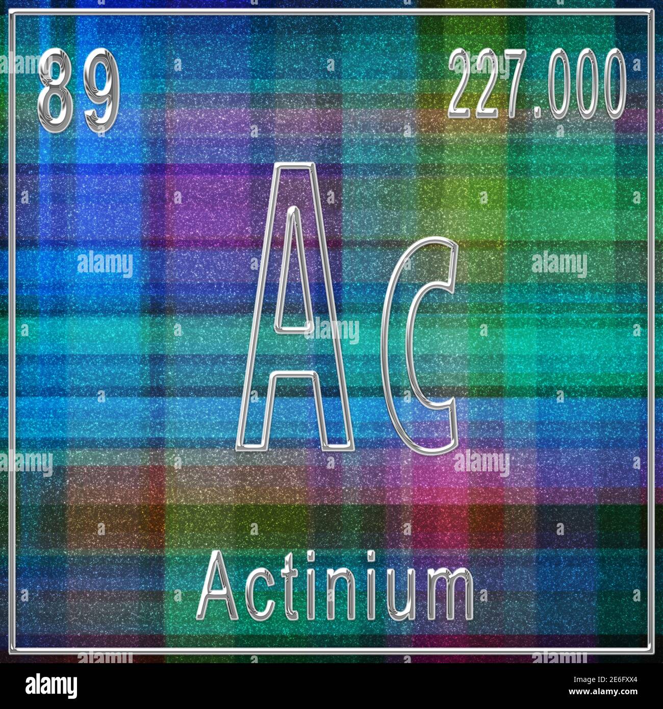 Actinium chemical element, Sign with atomic number and atomic weight ...