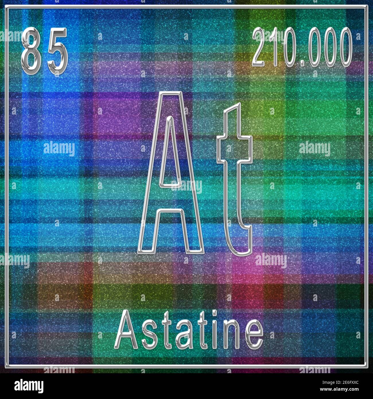 Astatine chemical element, Sign with atomic number and atomic weight ...