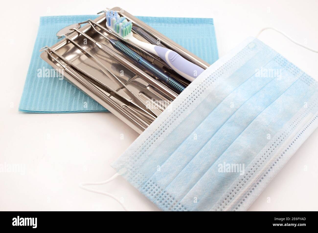 Group of dental tools and accessories for the treatment and care of ...