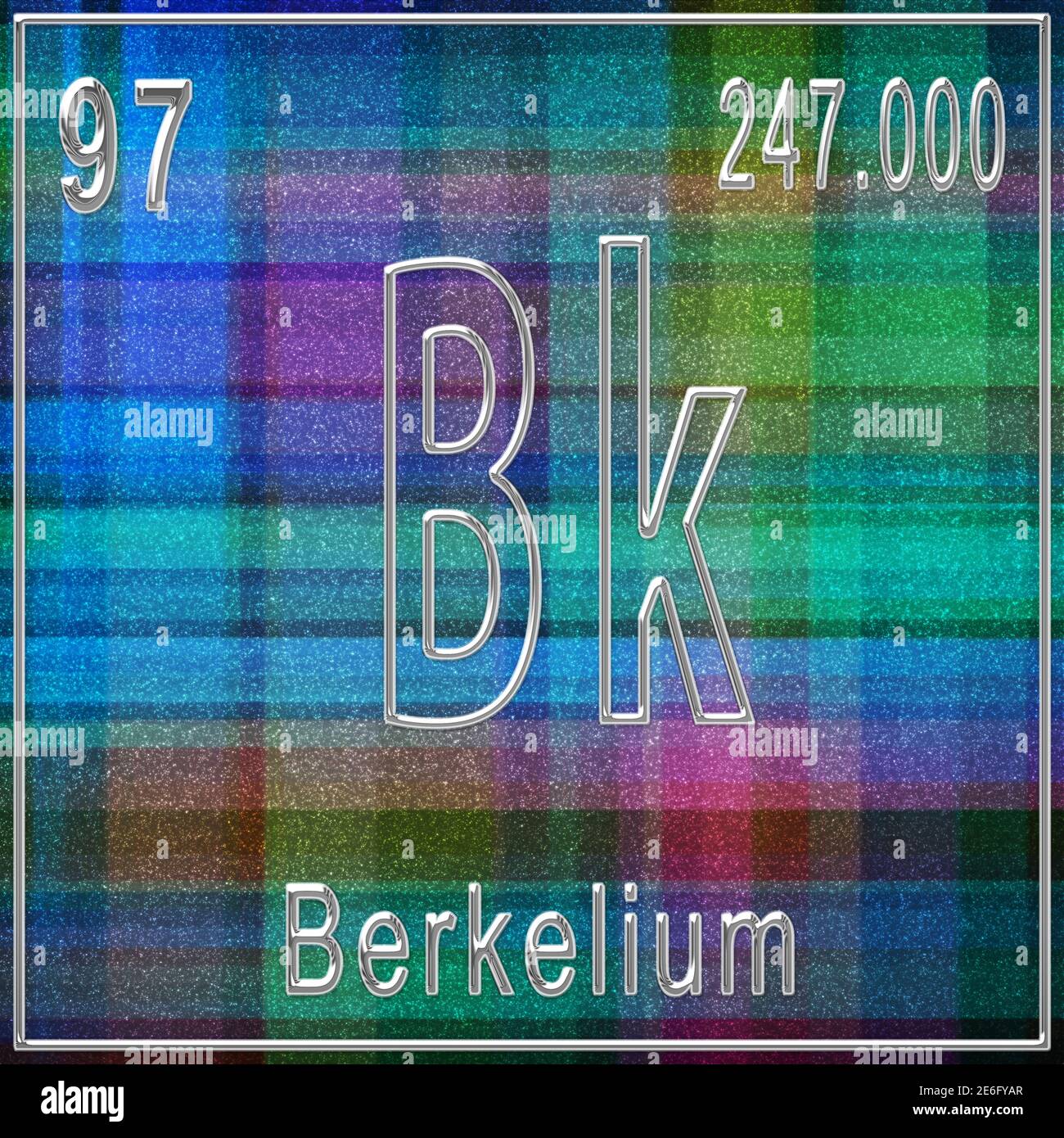 Berkelium chemical element, Sign with atomic number and atomic weight ...
