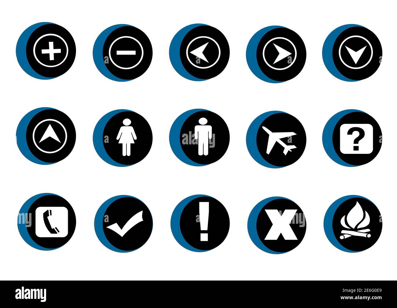 Web icon set in blue diamond button, various icon set Stock Photo - Alamy