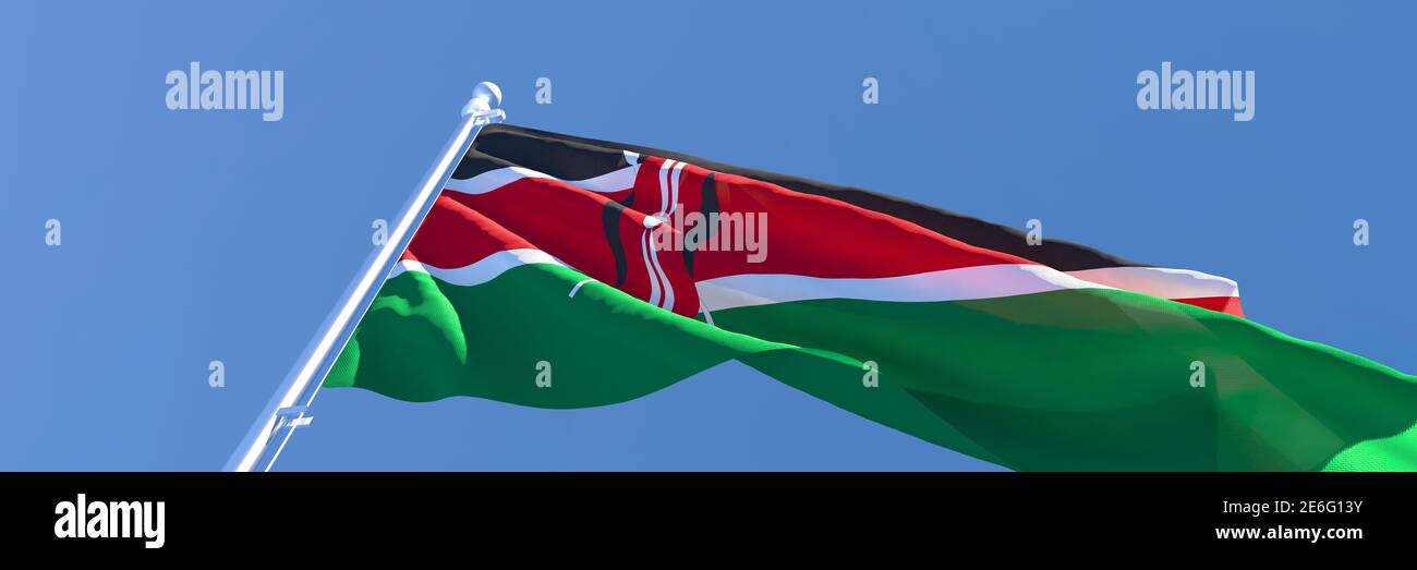 3d rendering kenya flag waving hi-res stock photography and images - Alamy
