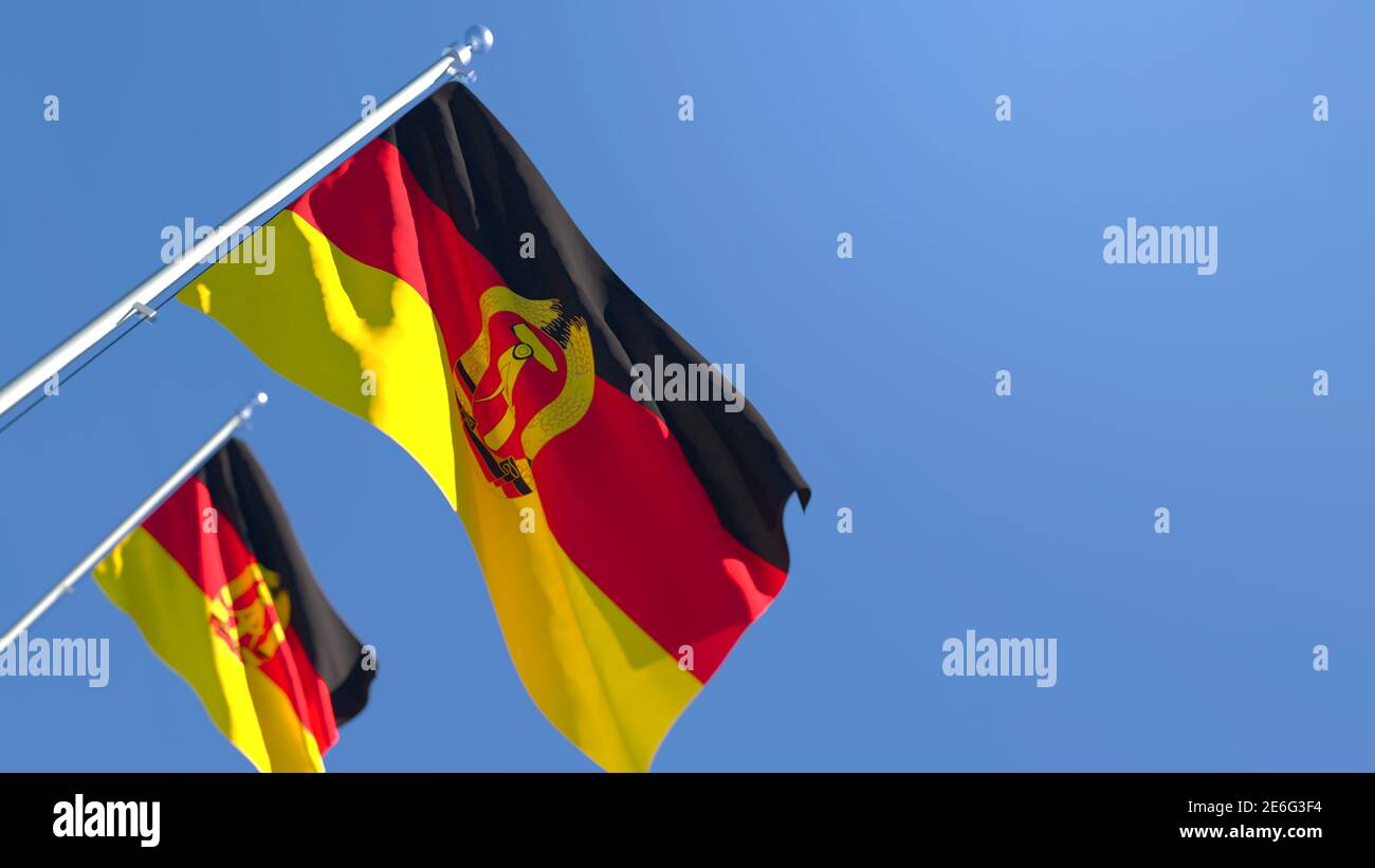 3D rendering of the national flag of German Democratic Republic Stock ...