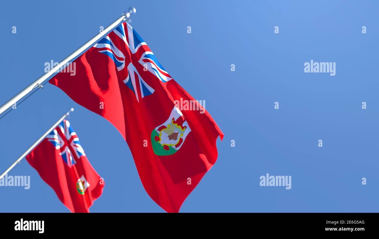 Blue sky background with bermuda flag hi-res stock photography and ...