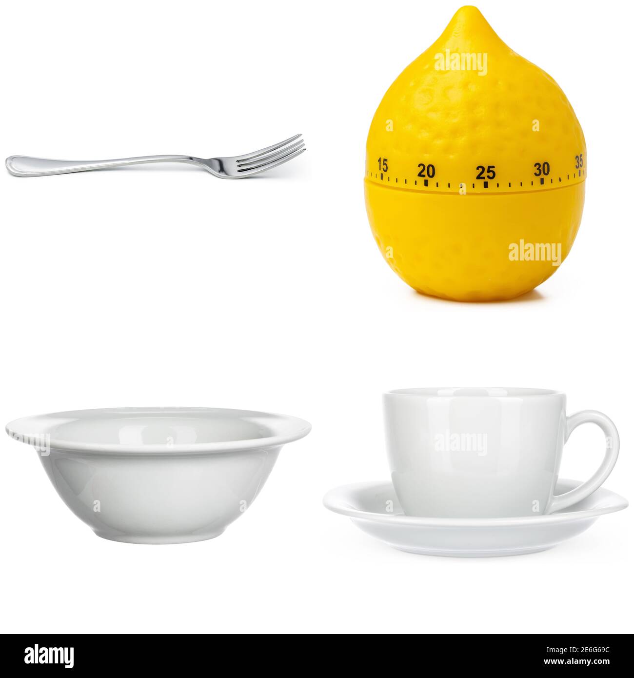 Collage of kitchen utensils isolated on white Stock Photo - Alamy