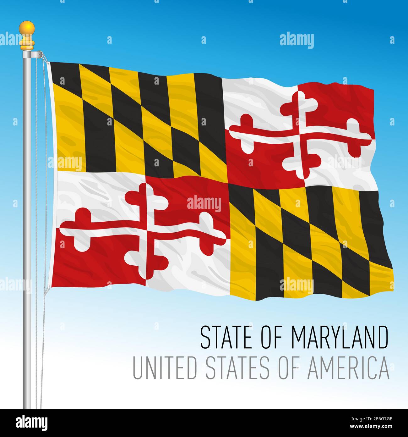 Maryland federal state flag, United States, vector illustration Stock ...