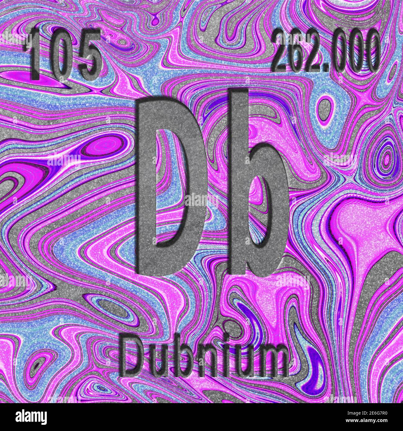 Dubnium chemical element, Sign with atomic number and atomic weight ...