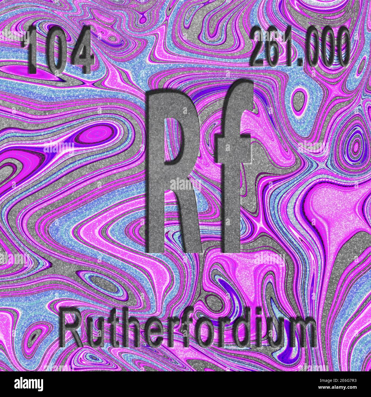 Rutherfordium chemical element, Sign with atomic number and atomic ...
