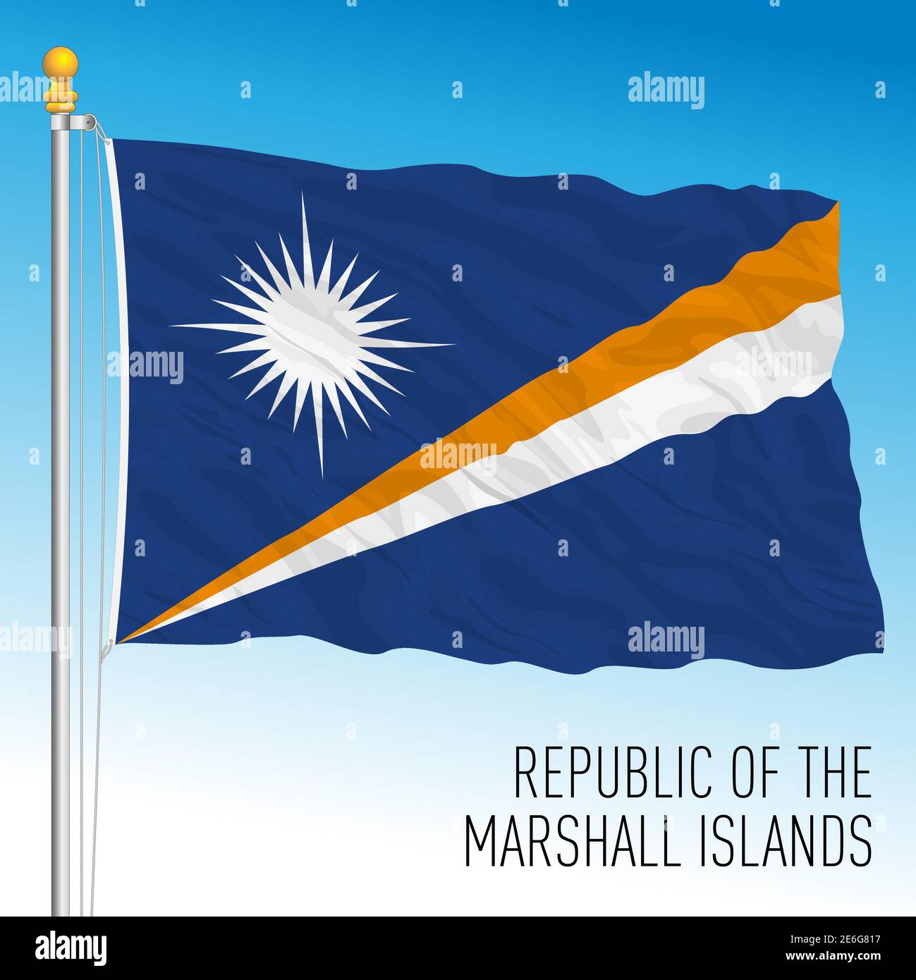 Marshall Islands flag, pacific oceania country, vector illustration ...