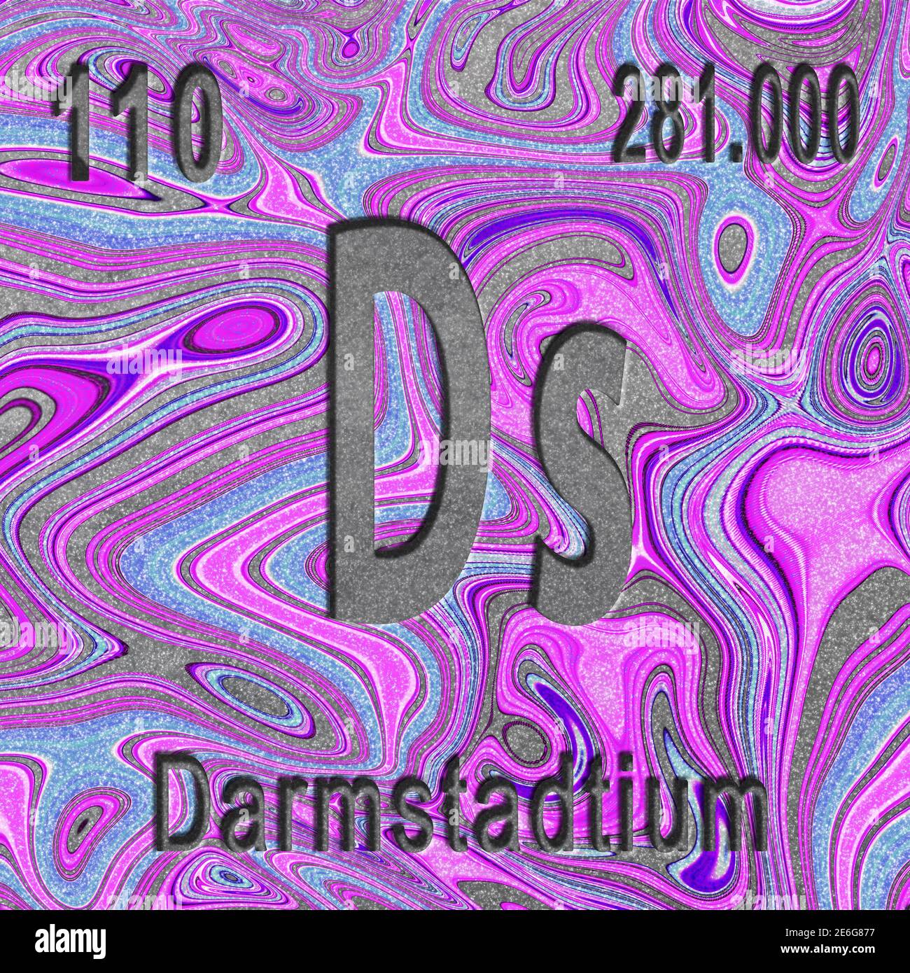 Darmstadtium chemical element, Sign with atomic number and atomic ...