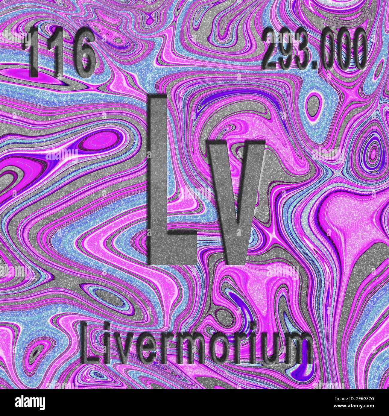 Livermorium chemical element, Sign with atomic number and atomic weight ...