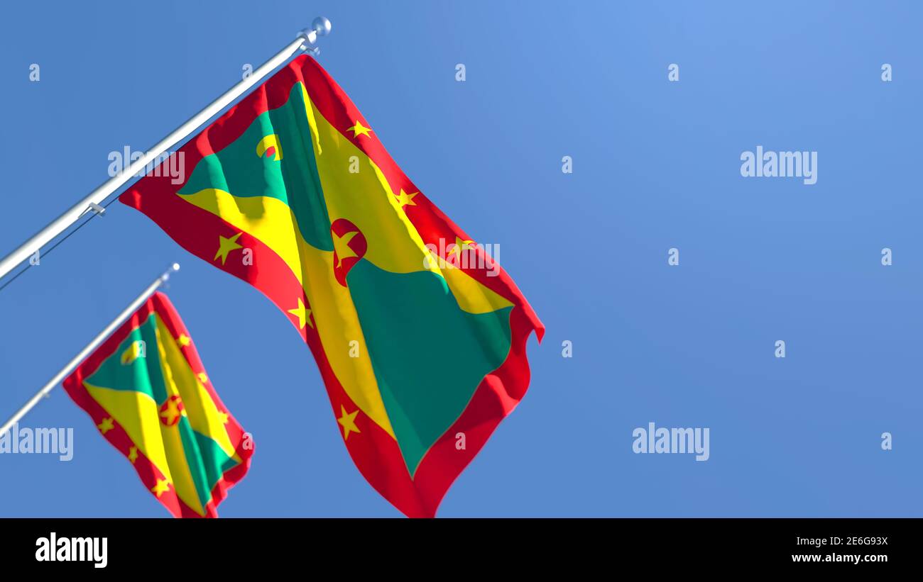Grenada flag realistic waving fabric hi-res stock photography and ...