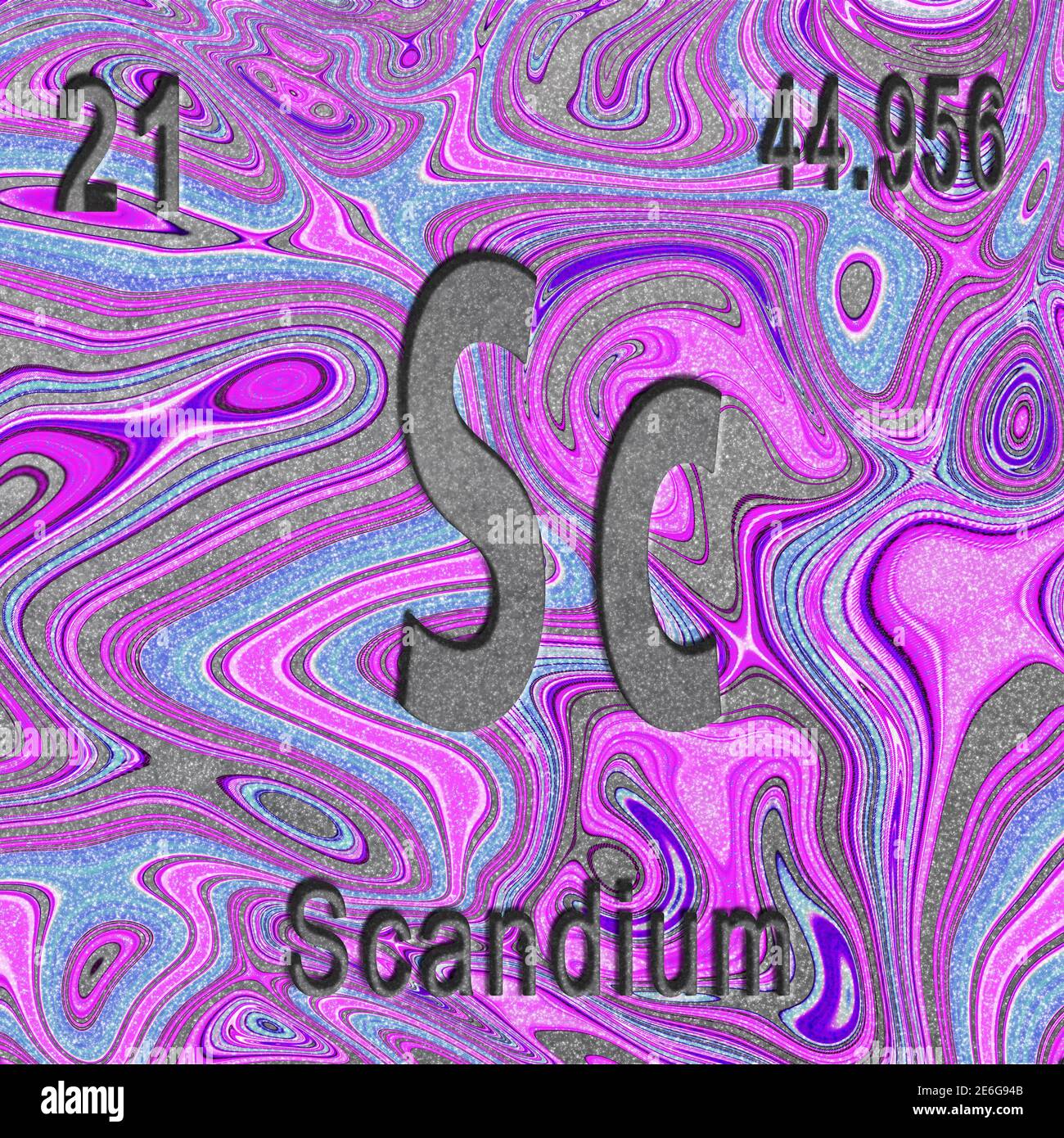 Scandium chemical element, Sign with atomic number and atomic weight ...