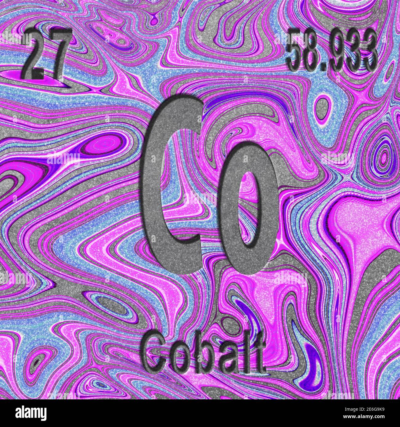 Cobalt chemical element, Sign with atomic number and atomic weight ...