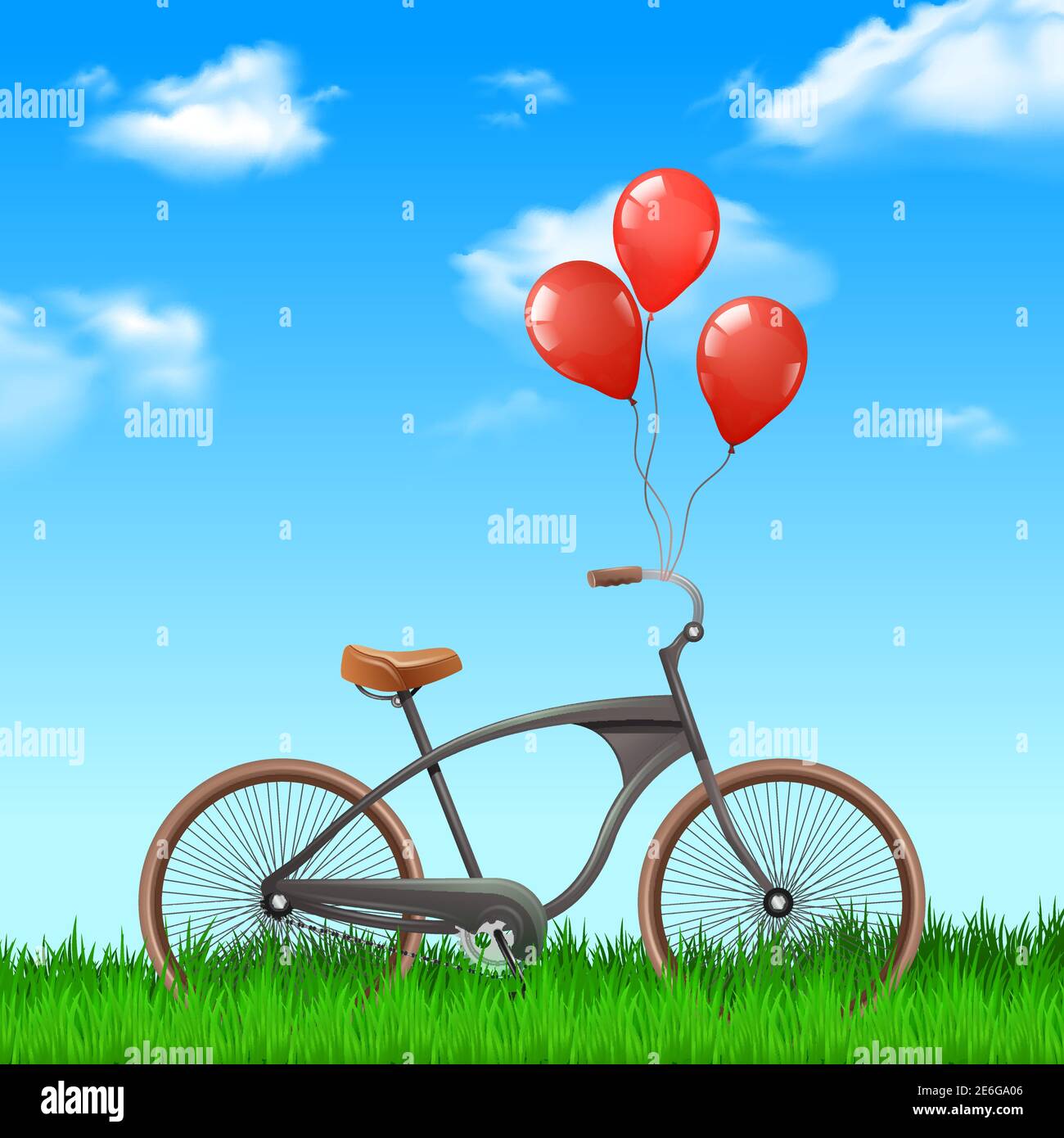 Balloons on cycle Stock Vector Images - Alamy