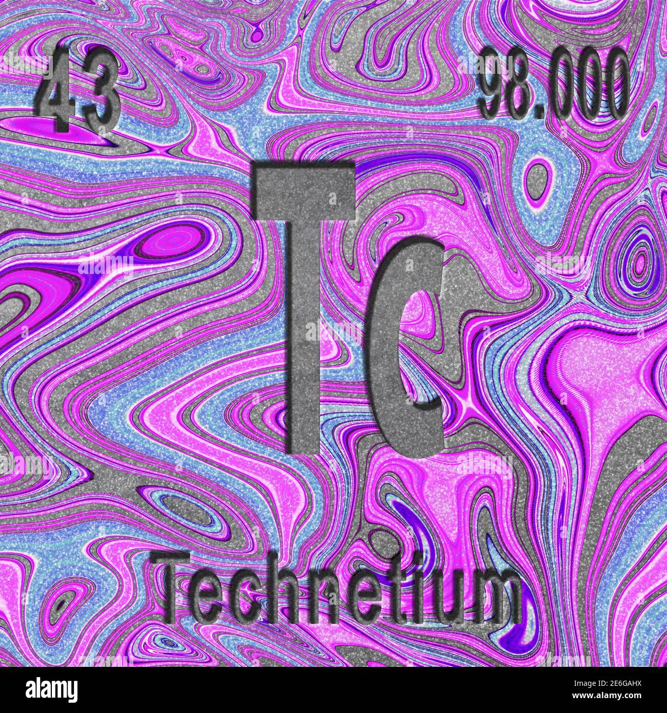 Technetium chemical element, Sign with atomic number and atomic weight ...