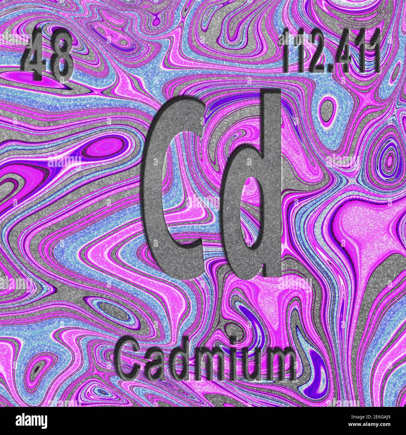 Cadmium chemical element, Sign with atomic number and atomic weight ...