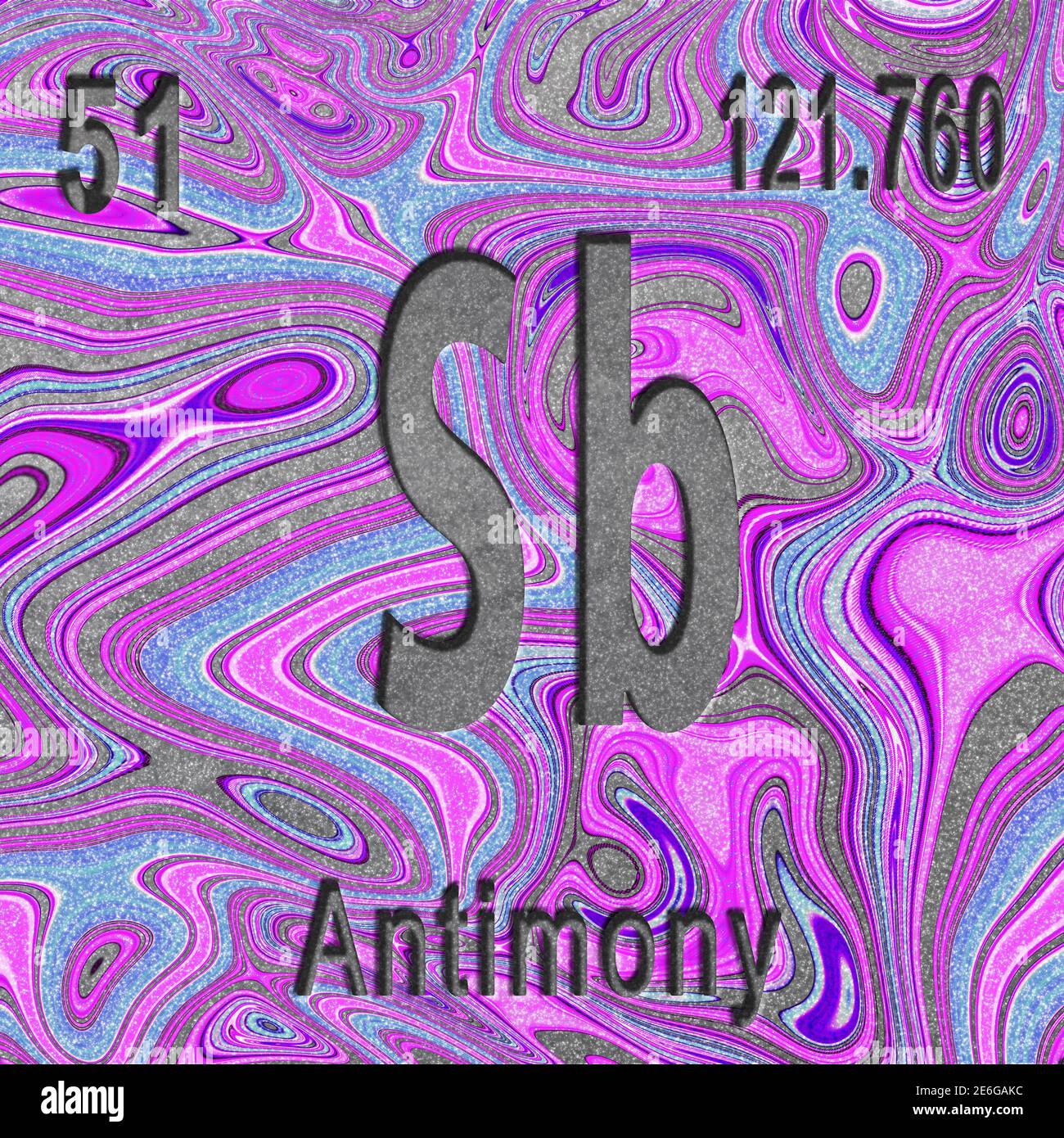 Antimony chemical element, Sign with atomic number and atomic weight ...