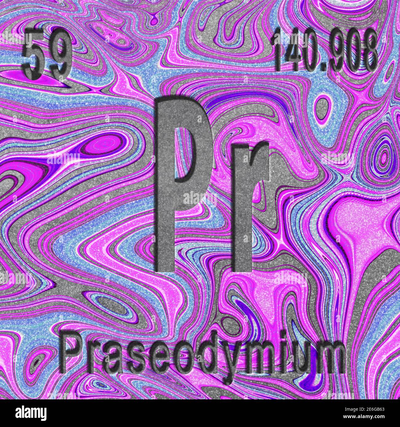 Praseodymium chemical element, Sign with atomic number and atomic ...