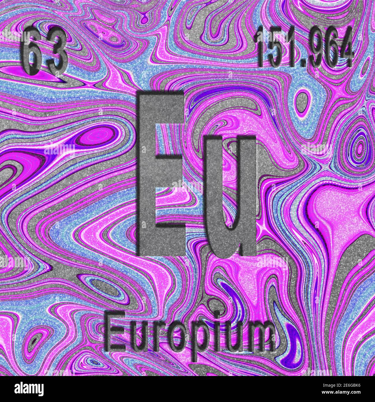 Europium chemical element, Sign with atomic number and atomic weight ...