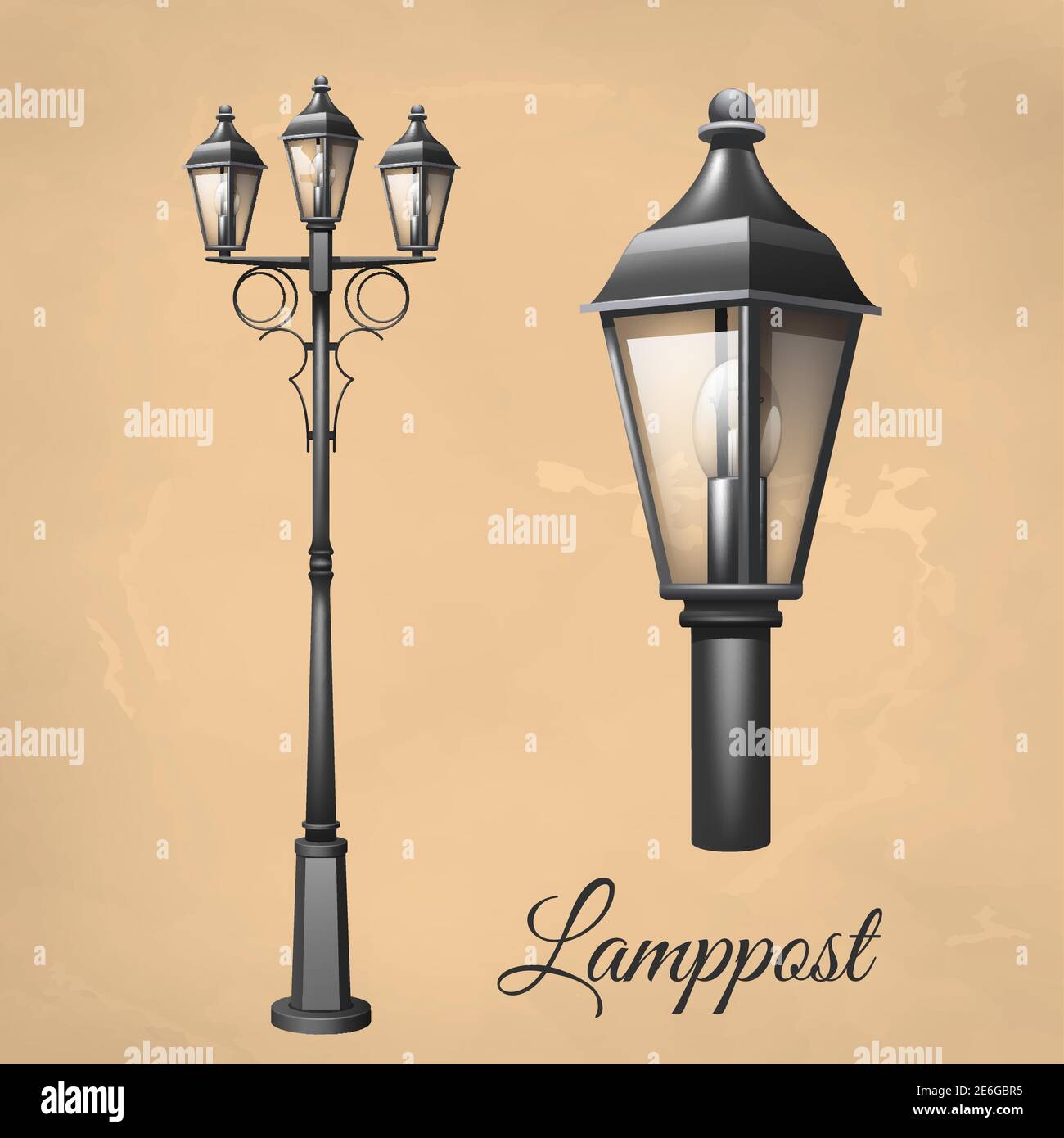 Black victorian style street light Stock Vector Images - Alamy