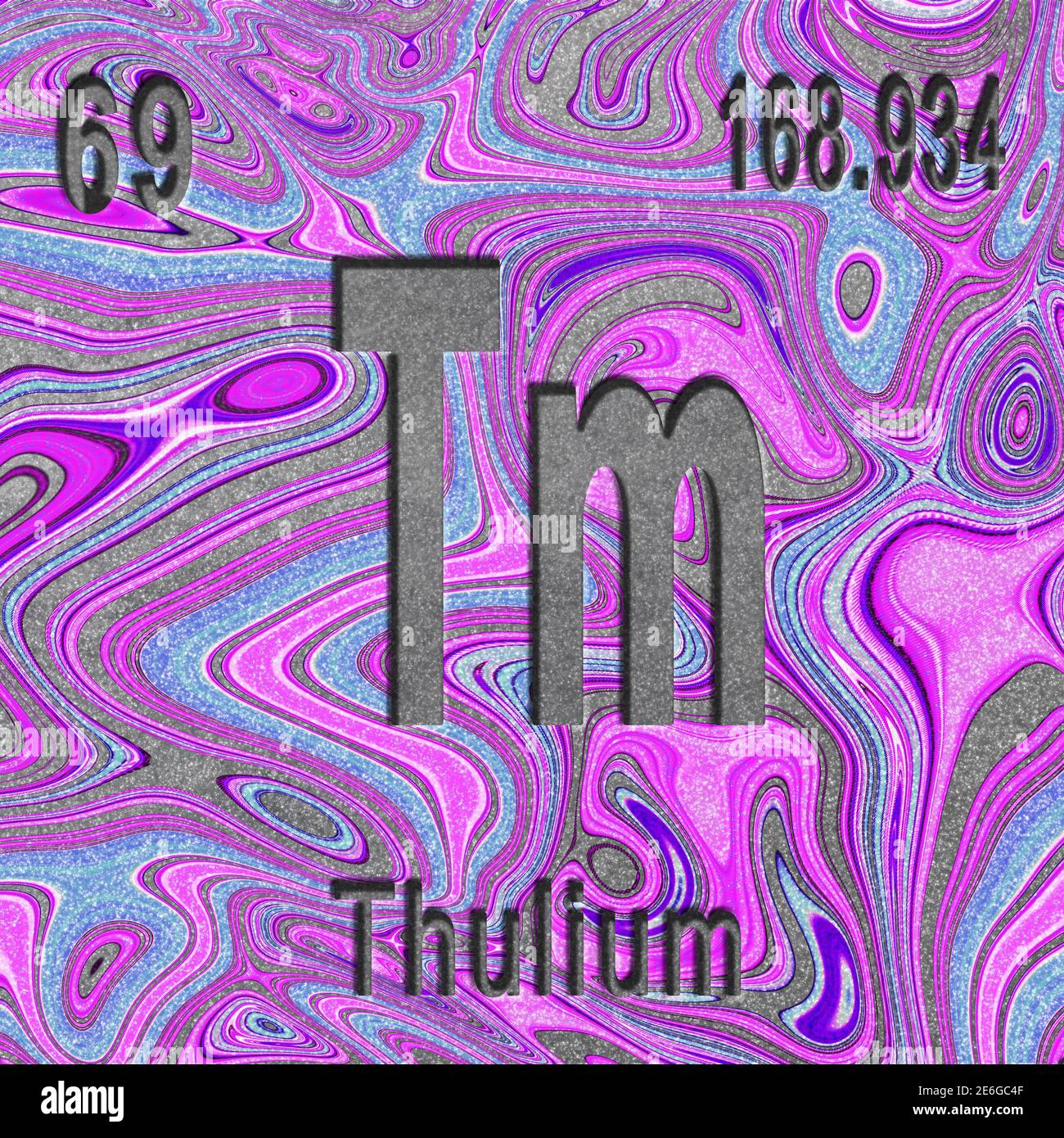 Thulium chemical element, Sign with atomic number and atomic weight ...