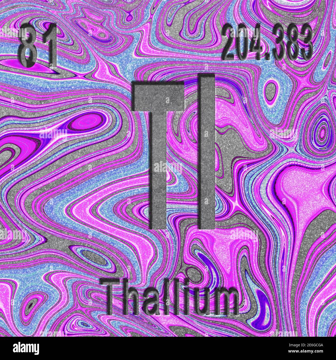 Thallium chemical element, Sign with atomic number and atomic weight ...