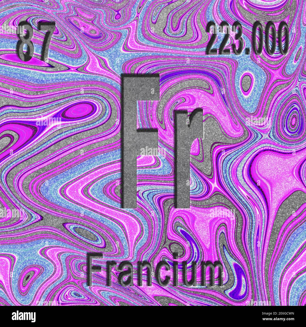 Francium chemical element, Sign with atomic number and atomic weight ...