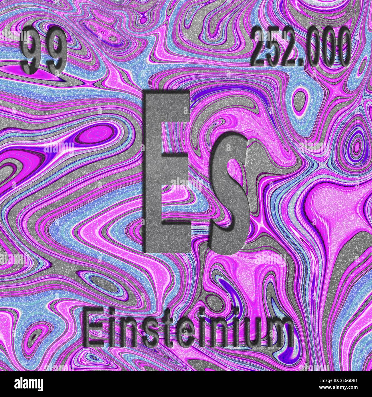 Einsteinium chemical element, Sign with atomic number and atomic weight ...
