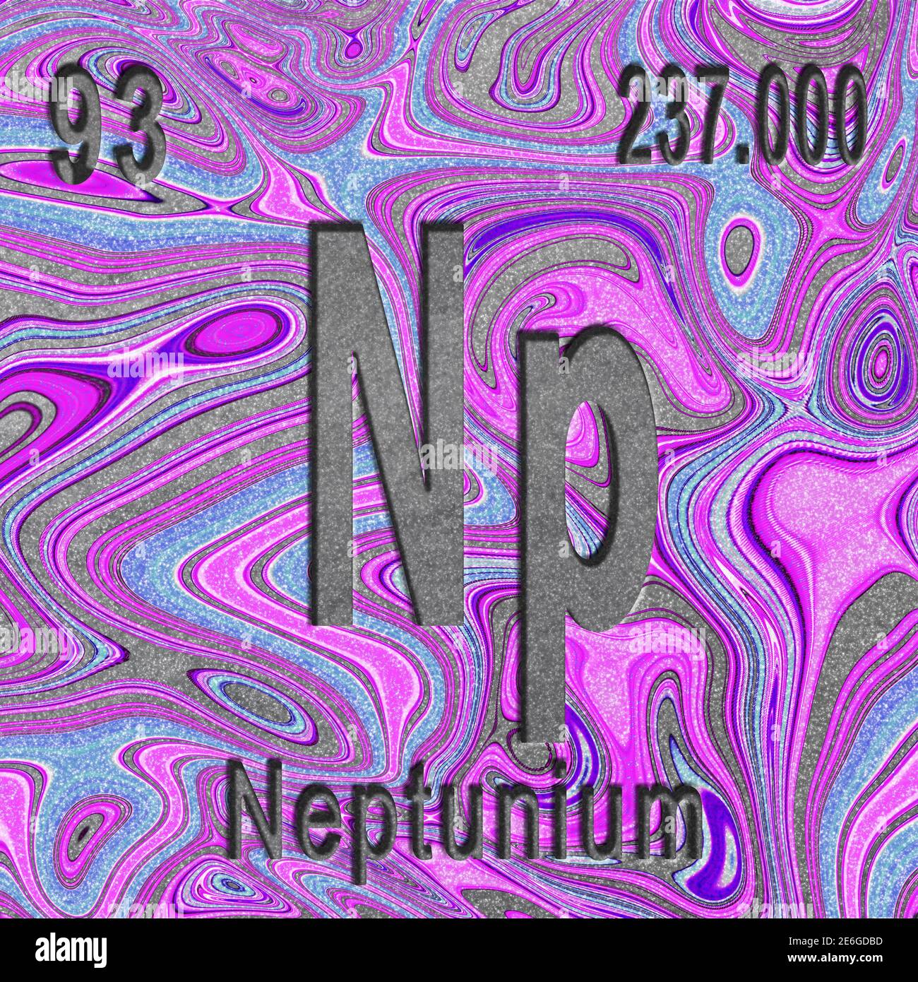 Neptunium chemical element, Sign with atomic number and atomic weight ...