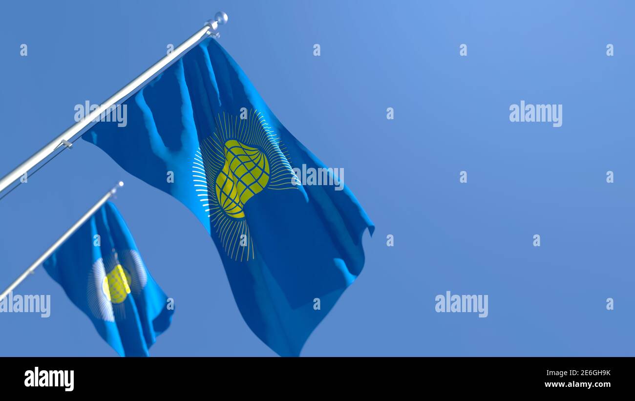 3D rendering of the national flag of Commonwealth waving in the wind ...